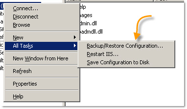 Backup up IIS from the command line | Remote Administration For Windows